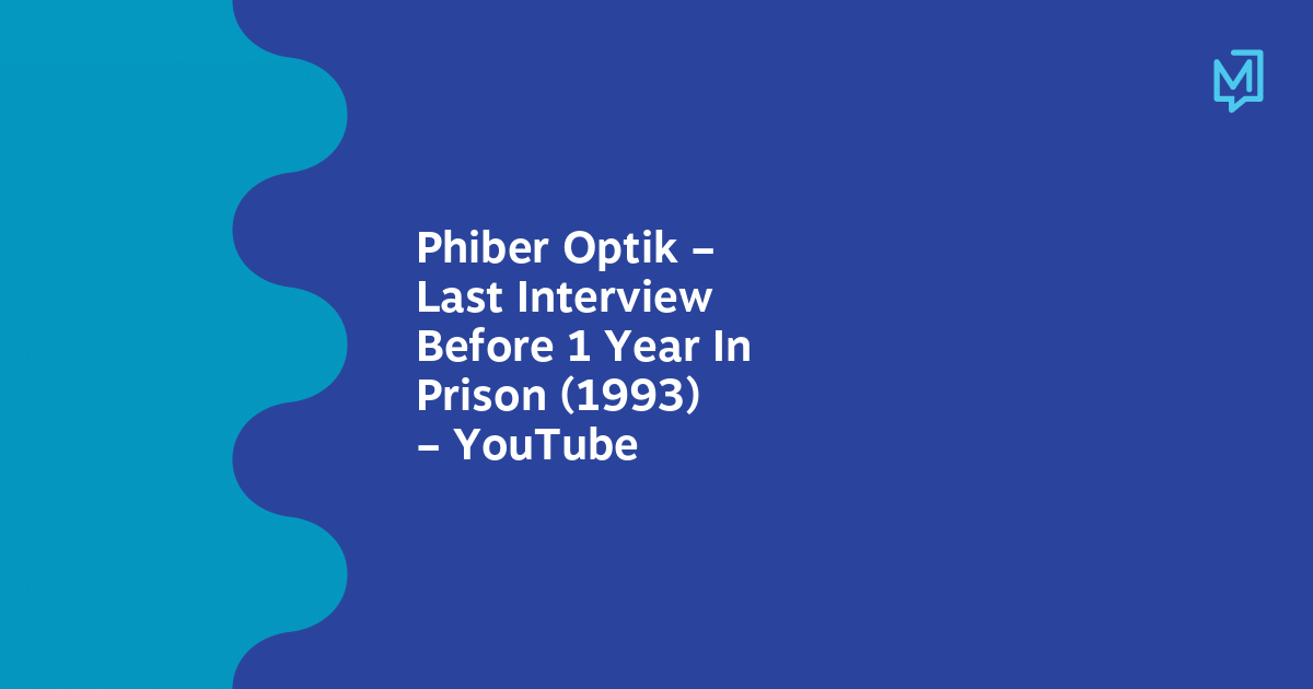 Phiber Optik – Last Interview Before 1 Year In Prison (1993) – YouTube ...